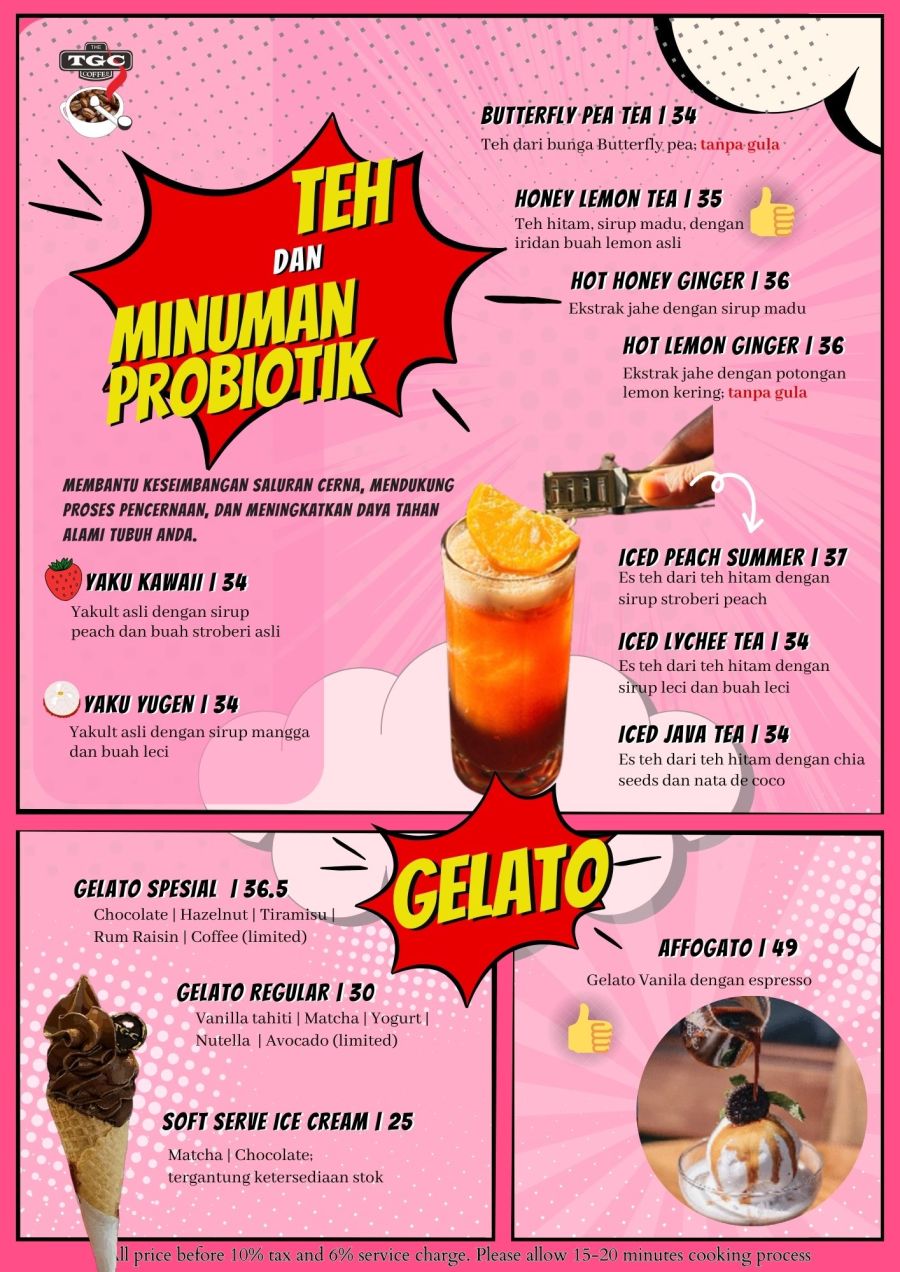 BUKU Menu TGC BASRA – coffee TGC