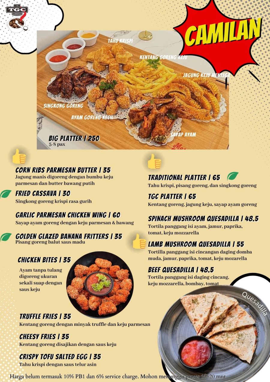 BUKU Menu TGC BASRA – coffee TGC