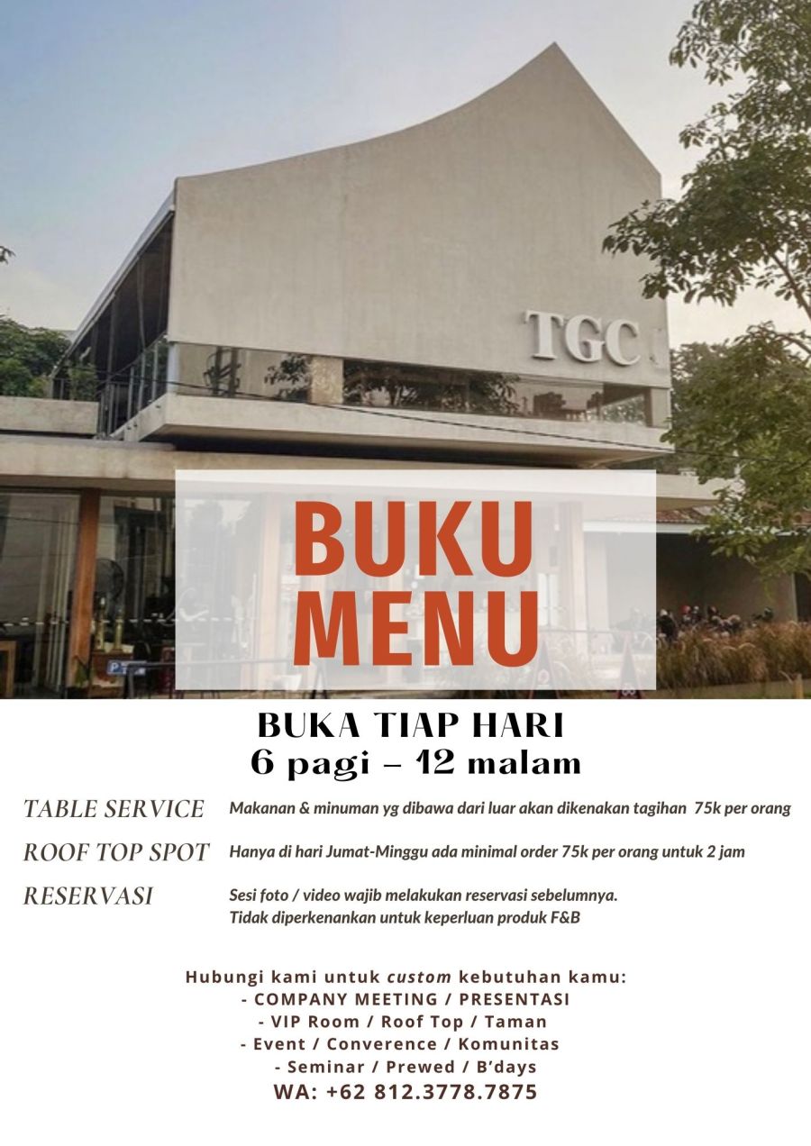 BUKU Menu TGC BASRA – coffee TGC
