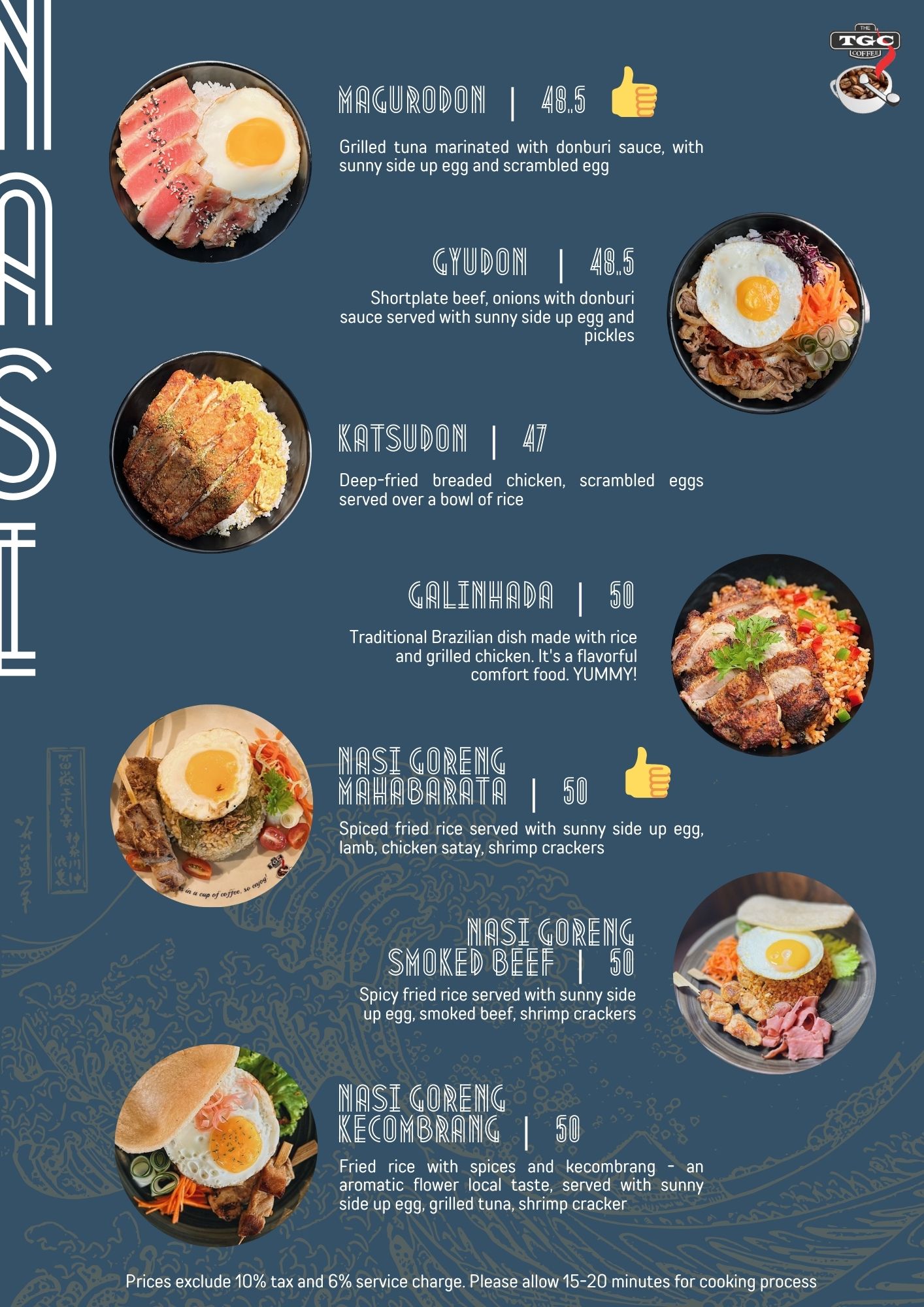 BUKU menu TGC Loop – coffee TGC