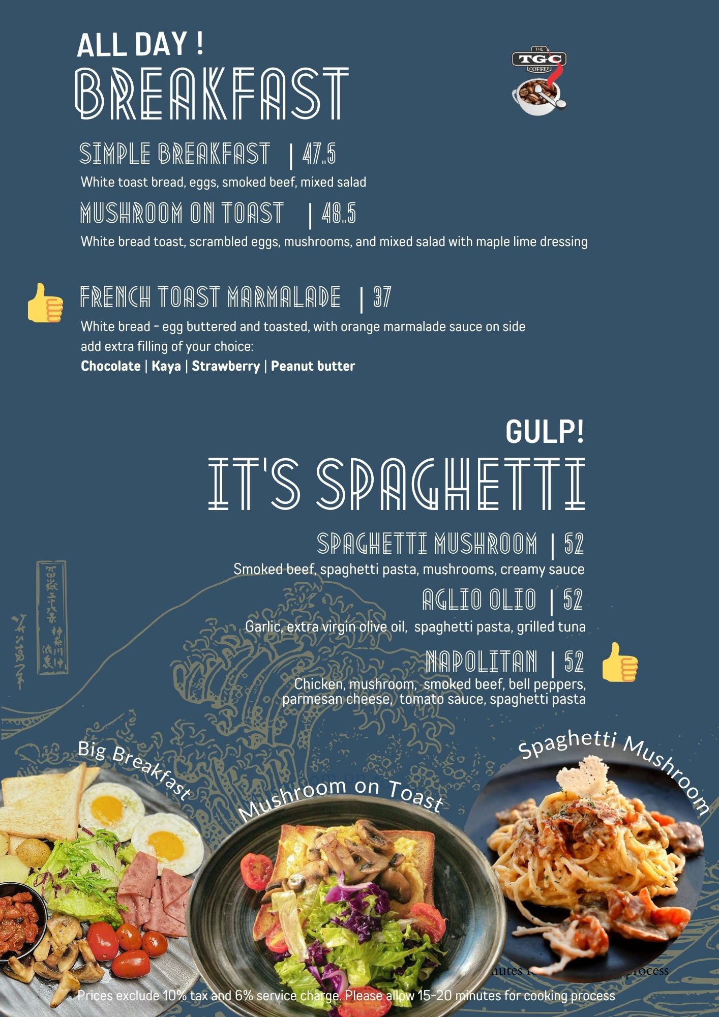 BUKU menu TGC Loop – coffee TGC